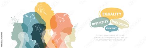 Diversity Equality Inclusion And Identity Banner Card With Place For