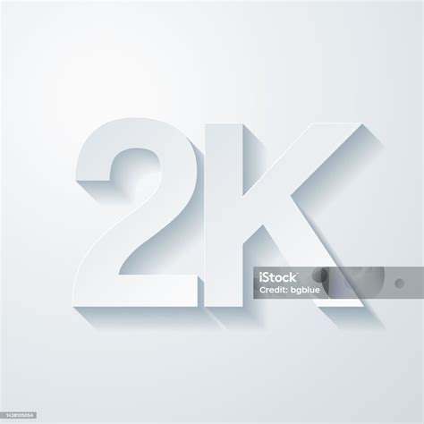 Vetores De 2k 2000 Dois Mil Ícone Com Efeito De Corte De Papel Em Fundo