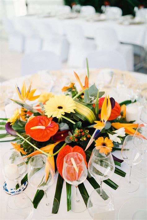 Centre De Table Exotique Oiseau Du Paradis Table Mariage Exotique Déco Mariage Exotique