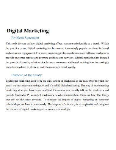 Free 10 Marketing Problem Statement Samples Strategy Digital
