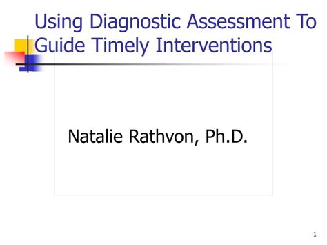 Ppt Using Diagnostic Assessment To Guide Timely Interventions