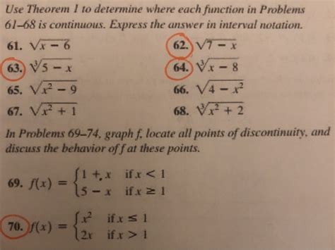 Solved Use Theorem I To Determine Where Each Function In