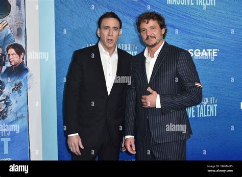 Nicolas Cage Left And Pedro Pascal Arrive At The Premiere Of The