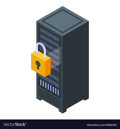 Secured Server Icon Isometric Vpn Network Vector Image