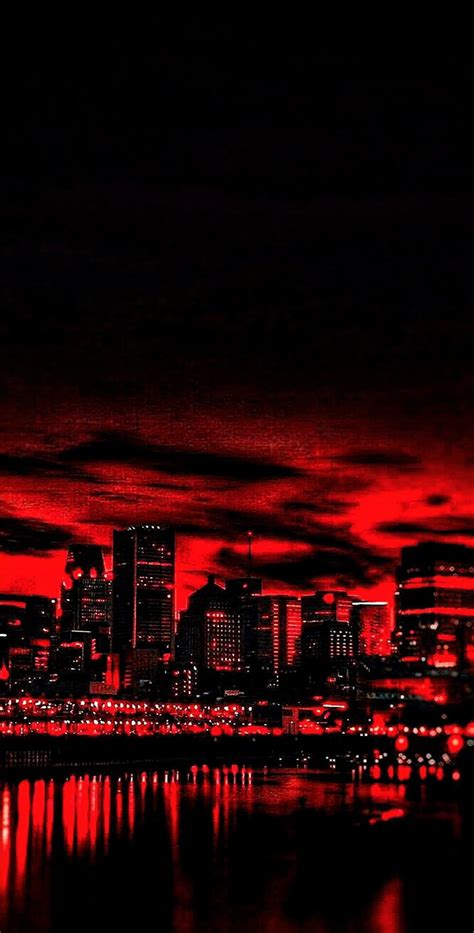 Red And Black City Lights Wallpaper Paisajes Rojos Fondo De Pantalla