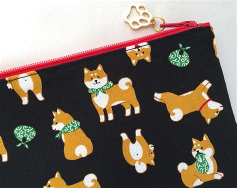 Shiba Inu Zipper Pouch Coin Purse Or Pencil Case Black Etsy