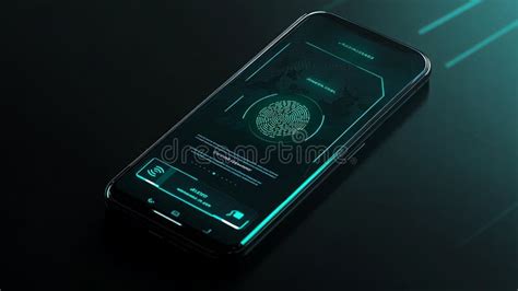 A Secure Payment System Interface On A Smartphone With A Fingerprint Stock Image Image Of