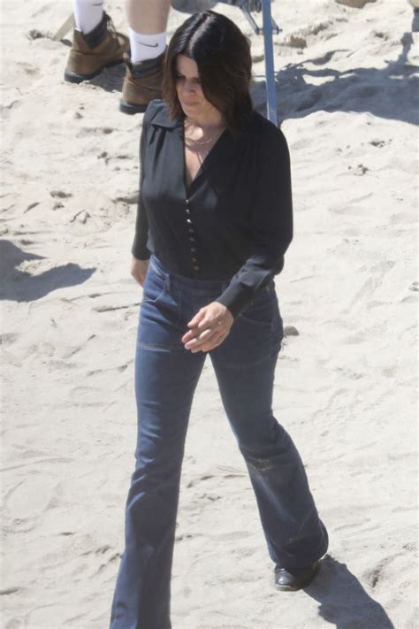 Neve Campbell Filming Scenes At A Beach In Malibu 09 20 2022 Hawtcelebs