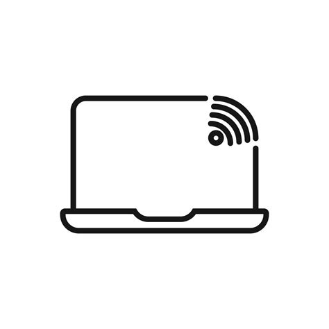 Editable Icon Of Laptop Wireless Connection Vector Illustration Isolated On White Background