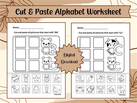 Cut And Paste Alphabet Letter Worksheet For Preschool And Kindergarten