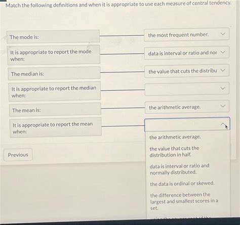 solved match the following definitions and when it is