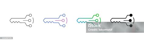 개인 키 아이콘에는 편집 가능한 획 선 이중 색상 선 그라디언트 선 및 실선의 네 가지 스타일이 있습니다 웹 디자인 모바일 앱 Ui Ux 및 Gui 디자인에 적합합니다 가상