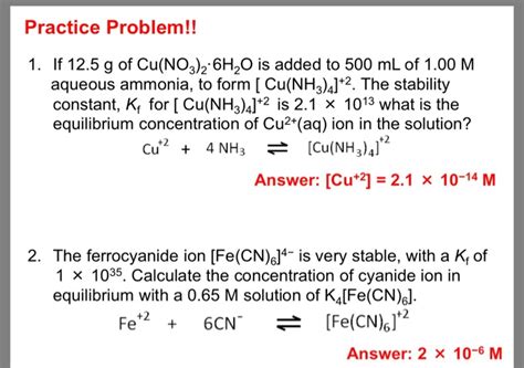 Solved Practice Problems 1 Calculate The Solubility Of