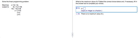 Solved Solve The Linear Programming Problem Maximize Chegg