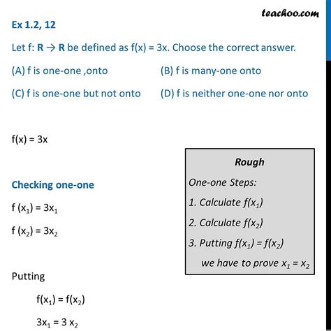 mcq class 12 let f r r f x 3x choose the correct answer
