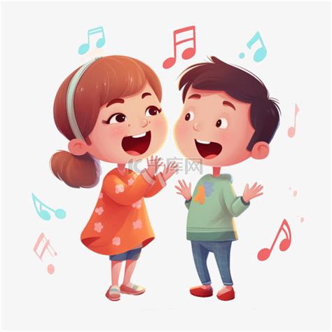 卡通手绘儿童唱歌素材图片免费下载 千库网