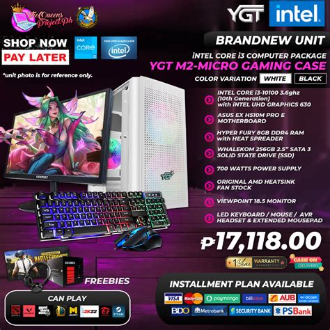 Brandnew Computer Set Cpu Ygt M2 Micro Gaming Case Intel Core I3 10100 3 6ghz 8gb Ddr4 256gb