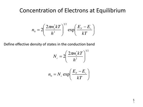 Ppt Electron And Hole Equilibrium Concentrations 24 February 2014