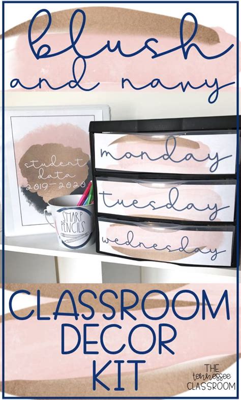 Classroom Decor Blush Gold And Navy Elementary Classroom Decor