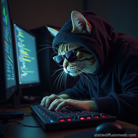 Cat Cyber Hacker Stable Diffusion Online Cat Cyber Hacker Stable Diffusion Online