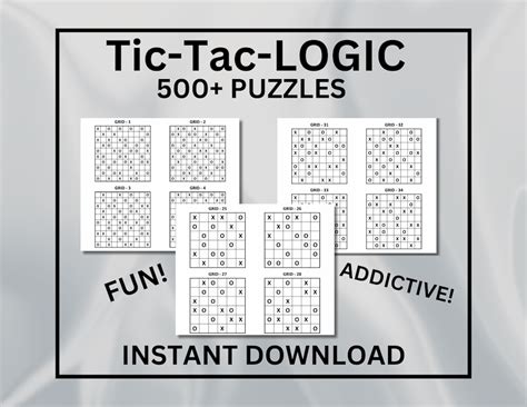 Tic Tac Logic Puzzle Bundle 500 Tic Tac Logic Puzzle Bundle Binoxxo