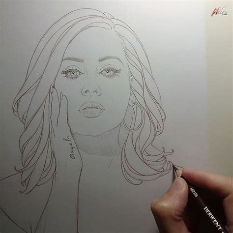 𝐖𝐈𝐋𝐋 𝐂𝐎𝐒𝐓𝐀 On Instagram Adele Ii In Progress 🌹 Art Illustration Drawing Draw Portrait