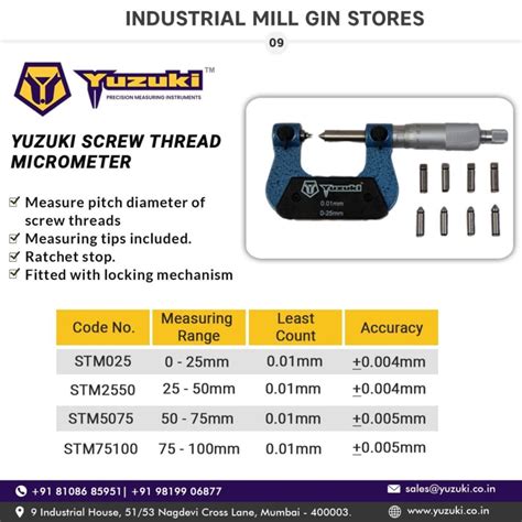 Buy Screw Thread Micrometer Yuzuki® Outside Micrometer