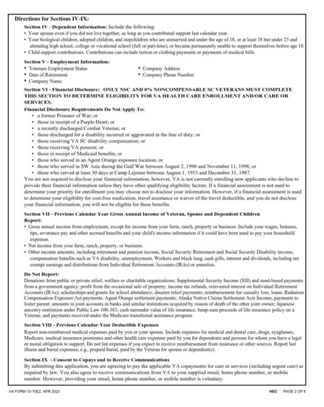 Va Form 1010ez Printable