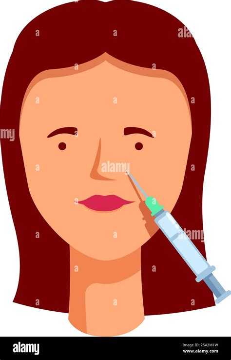 Injection Shot On Face Icon Cartoon Vector Acid Treatment Modern