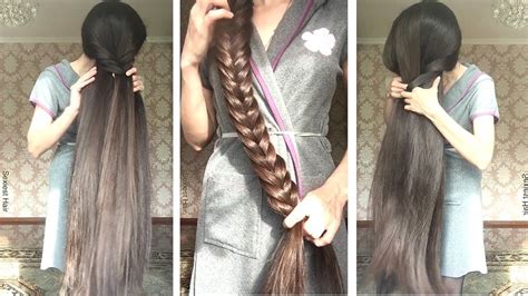 4 Minutes Of Tamilas Super Long Rapunzel Hair And Super Thick Braid