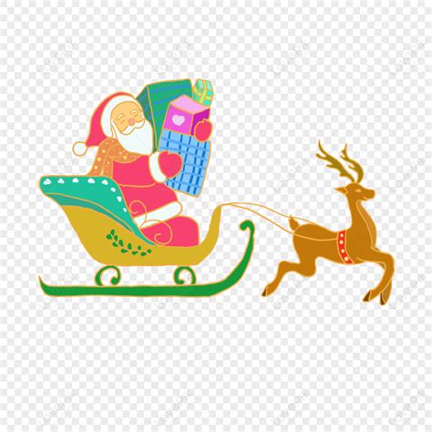 Santa Sleigh Holding A Lot Of Ts Clipart Sled Surprise Santa Claus