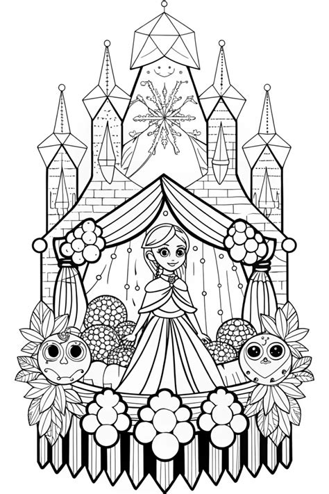 Elsa And Castle Coloring Pages Olaf And Anna Elsa Coloring Page