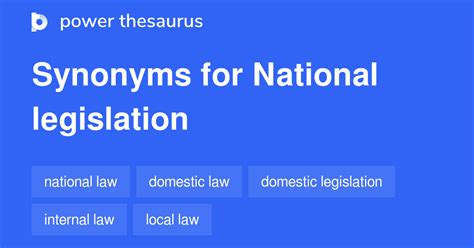 National Legislation Synonyms 141 Similar Phrases