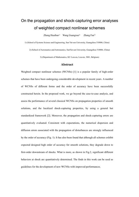 pdf on the propagation and shock capturing error analyses of weighted
