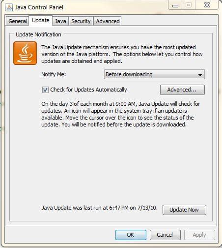 Java Control Panel Controlling Downloads Virtualization Howto