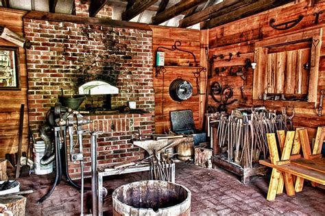 Interior Of Historic Blacksmith Shop At Manatee Village Historical Park