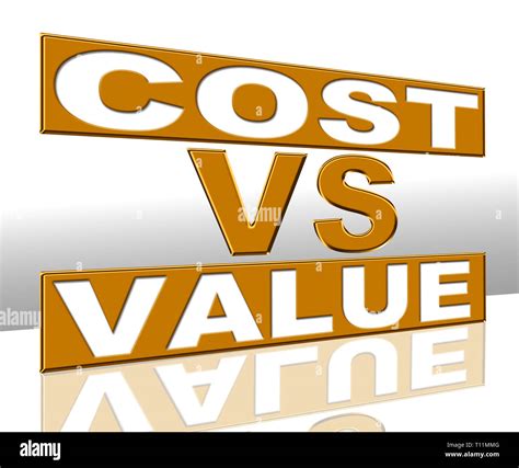Cost Versus Value Sign Portrays Spending Vs Benefit Received Analysis Of Return On Investment