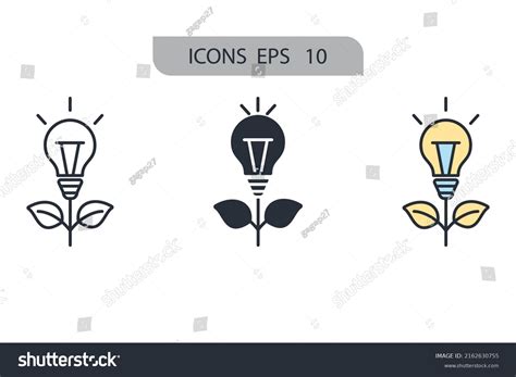 Energy Saving Icons Symbol Vector Elements Stock Vector Royalty Free