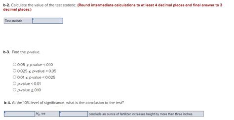B Calculate The Value Of The Test Statistic Chegg