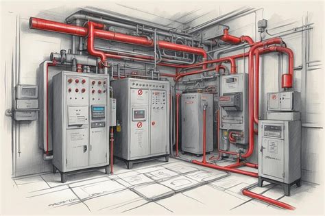 Fire Extinguishing System Service Concept Industrial Fire Control