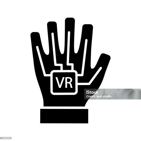 Vr 장갑 글리프 아이콘 아이콘에 대한 스톡 벡터 아트 및 기타 이미지 아이콘 가상현실 가상현실 시뮬레이터 Istock