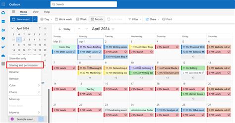 Shared Outlook Calendar Blank