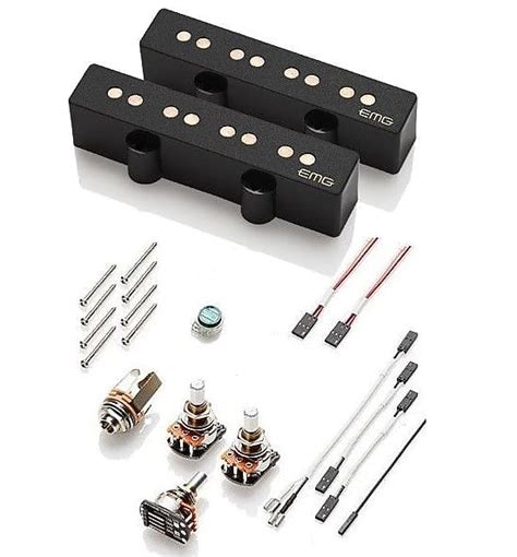 Emg Jv Hz Set Black Passive J Jazz Bass Set Pole Pieces Pots Reverb