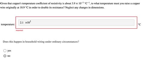Solved Given That Coppers Temperature Coefficient Of