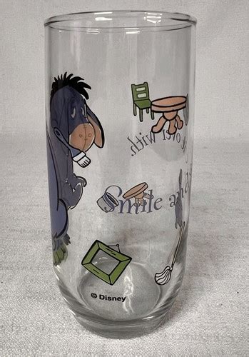 Walt Disneys “smile And Get It Over With” Eeyore Drinking Glass Ebay