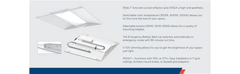Lithonia Lighting 2x2 Led Troffer Light Stack Switch Led Lay In