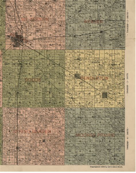 Pendleton Illinois 1900 Old Town Map Custom Print Jefferson Co
