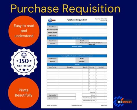 Purchase Requisition Request Form Etsy Canada