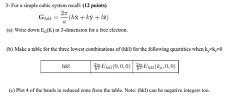 3 For A Simple Cubic System Recall 12 Points