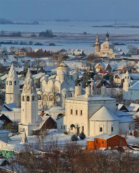 Суздаль Medieval Russian Town Winter Architecture In Russia